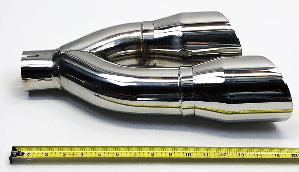 “IROC Ovals” PAIR of Stainless Steel DUAL SLANT ANGLE Exhaust Tips ...